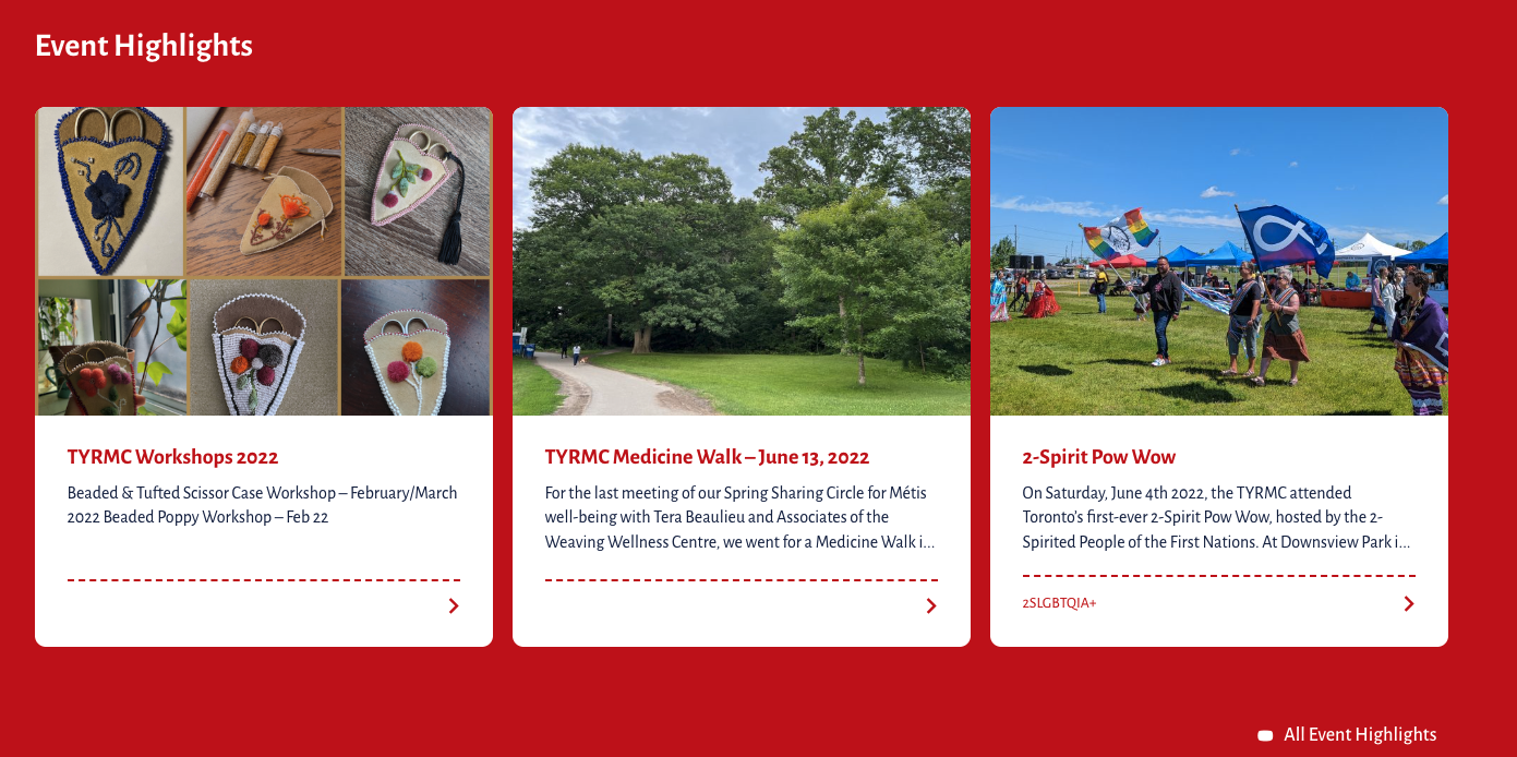 Event Highlights Template - Toronto & York Region Métis Council