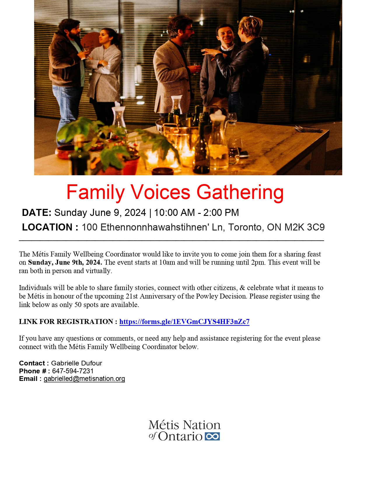Family Voices Gathering - Toronto & York Region Métis Council